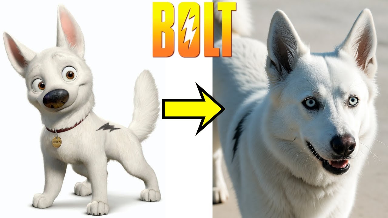Bolt Cartoon vs Real Life 🐕 | Realistic Transformation - YouTube