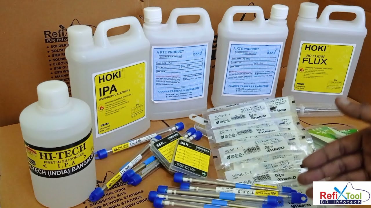 Sunshine soldering bits ! flux ipa ! Tweezers Part -16 - YouTube
