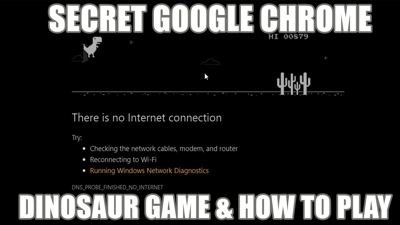 Google Chrome SECRET Dinosaur T-REX GAME and How to Play! Hi Tech Texas ...