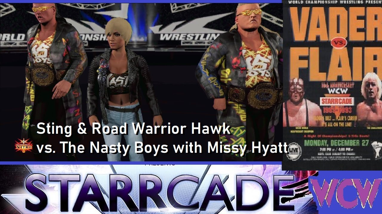 Starrcade'93 | Sting & Road Warrior Hawk vs. The Nasty Boys with Missy ...
