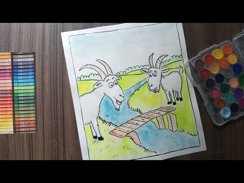 Two Silly Goats Drawing | Short Story Painting | Cartoon Story Draw ...