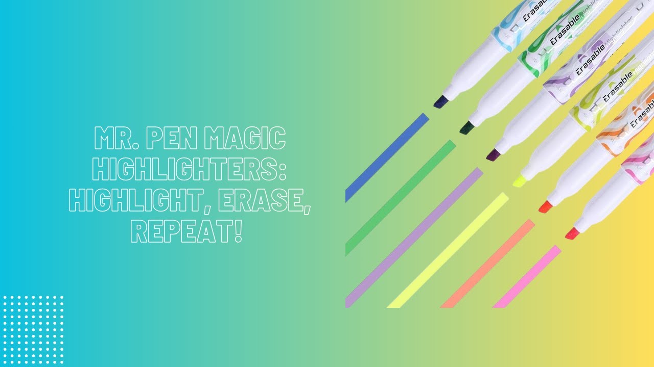 Mr. Pen Magic Highlighters: Highlight, Erase, Repeat! - YouTube
