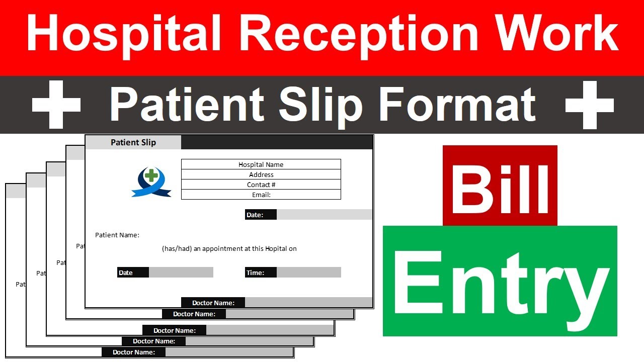 Hospital Reception Work in Computer | Patient Slip in Excel #data_entry ...
