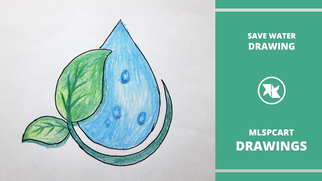 How to draw SAVE WATER / SAVE NATURE Step by step | How to draw save ...