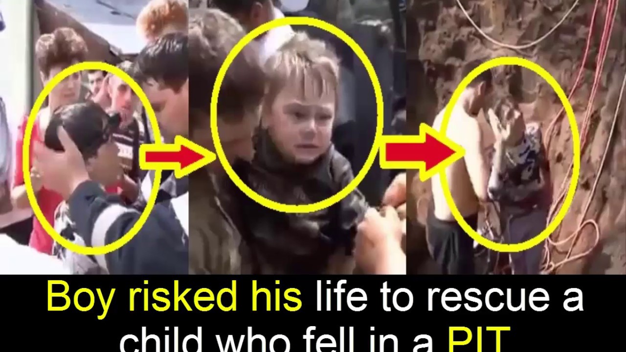 Caught on camera || Boy risked his life to rescue a child who fell in a ...