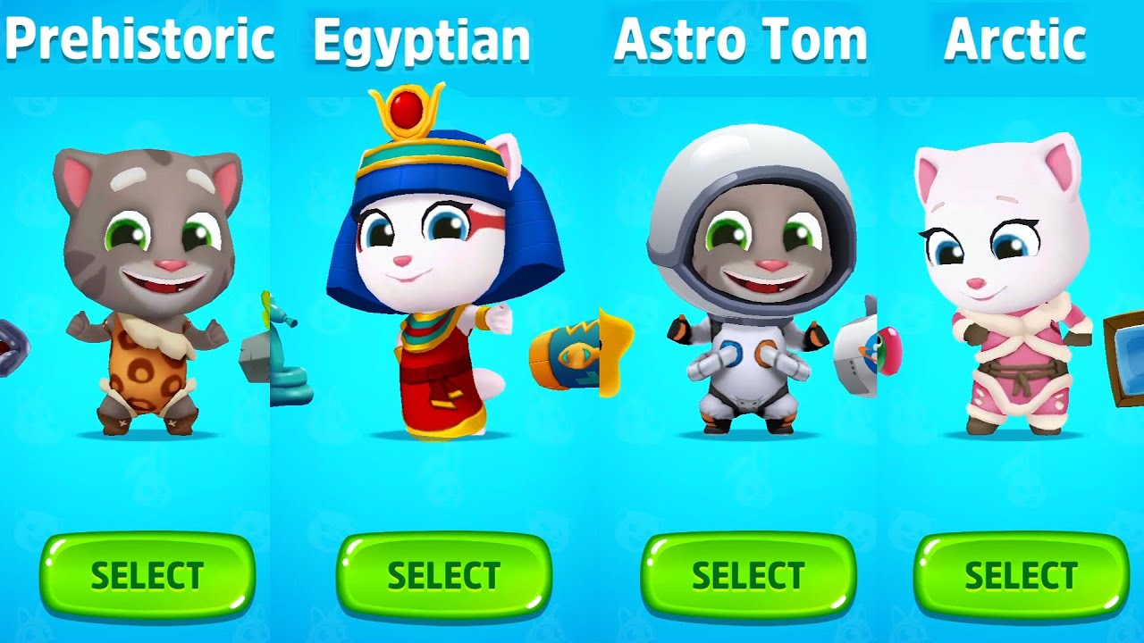 Talking Tom Splash Force ~ Epic Battles with Prehistoric & Astro Tom, Egyptian & Arctic Angela ...