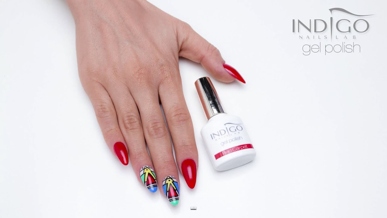 Indigo Gel Polish Aztec Design - Red Carpet - YouTube