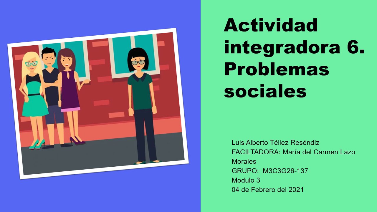 ACTIVIDAD INTEGRADORA 6. PROBLEMAS SOCIALES. Módulo 3 - YouTube