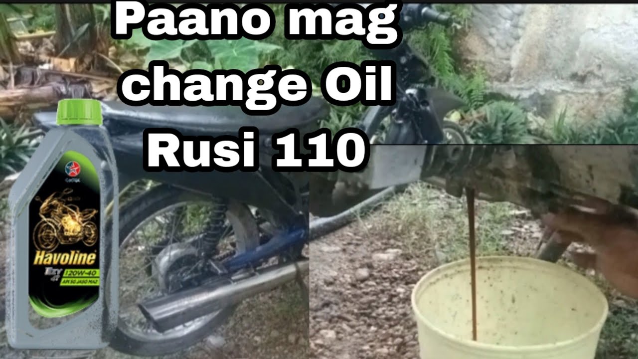 Paano mag change oil | Havoline engine oil | Rusi 110 2012 model - YouTube