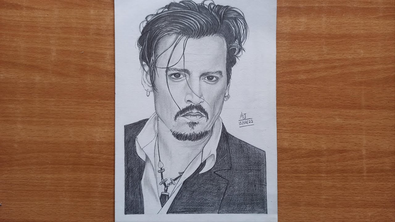 EASY JOHNNY DEPP SKETCH 🤩🤩 | How To Draw Johnny Depp Potrait sketch ...