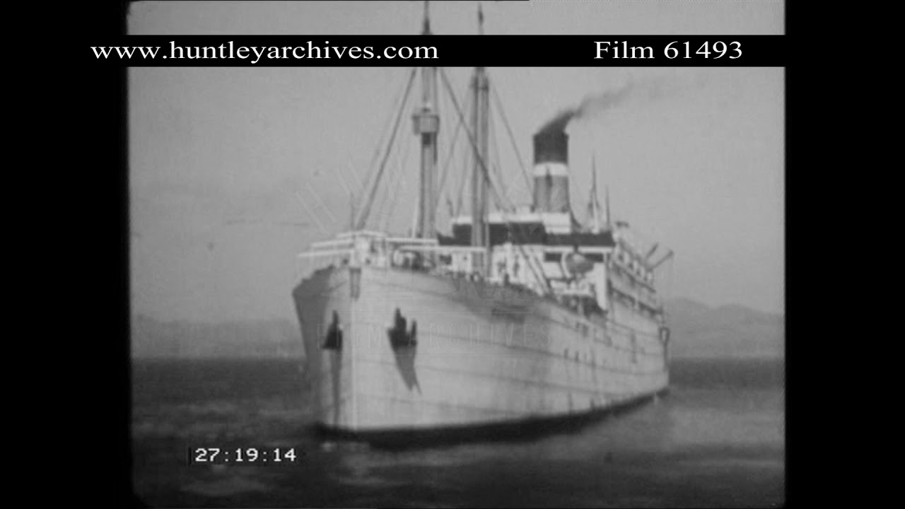 Single funnel transatlantic liner around 1939. Archive film 61493 - YouTube