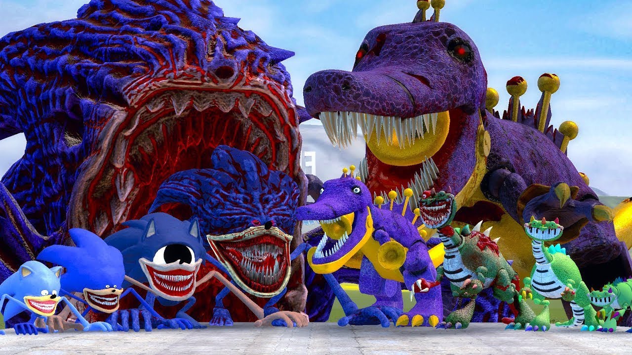 ALL NEW SAXOSAURUS FAMILY VS ALL SHIN SONIC TAPES FAMILY In Garry's Mod ...