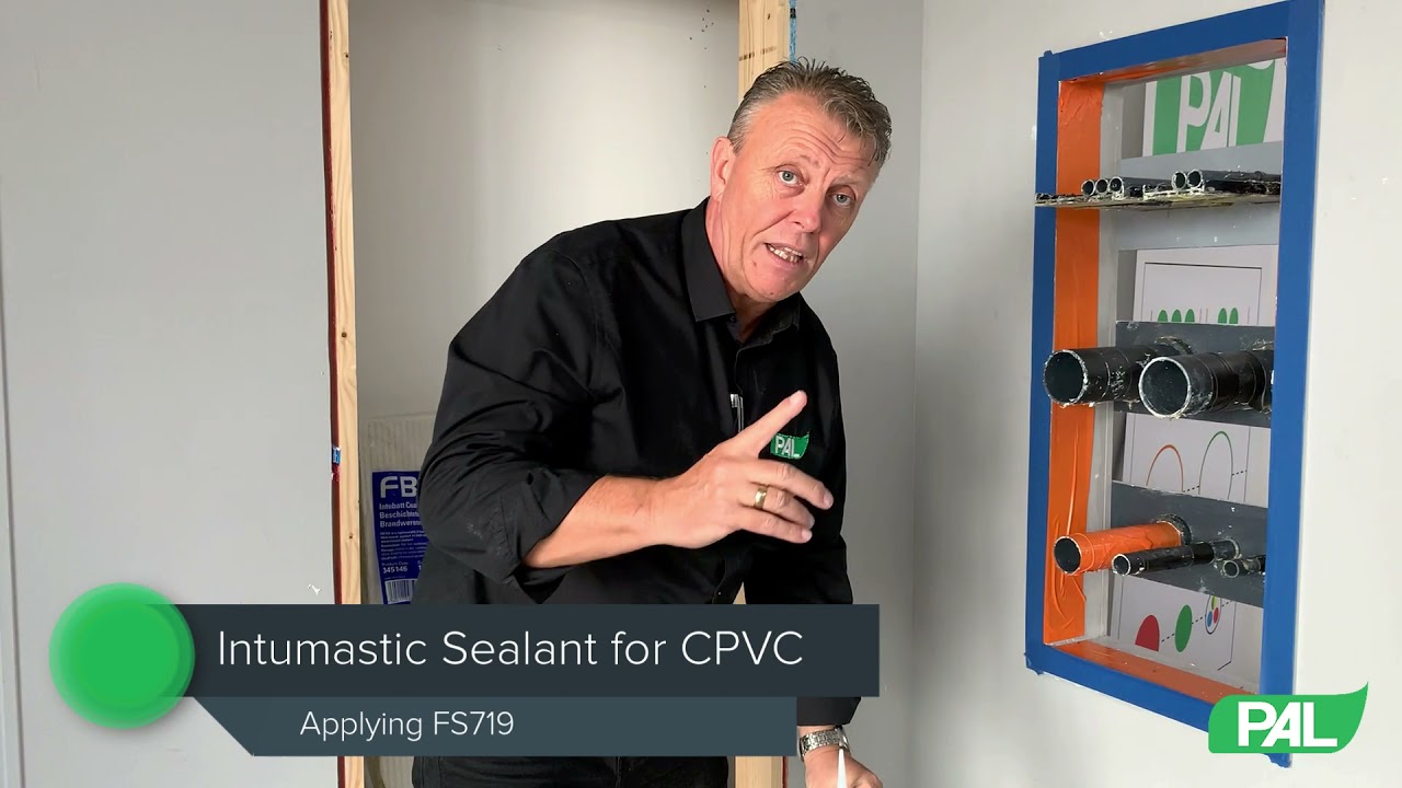 Mastic application to FB750 Intubatt apertures for pipe penetrations ...