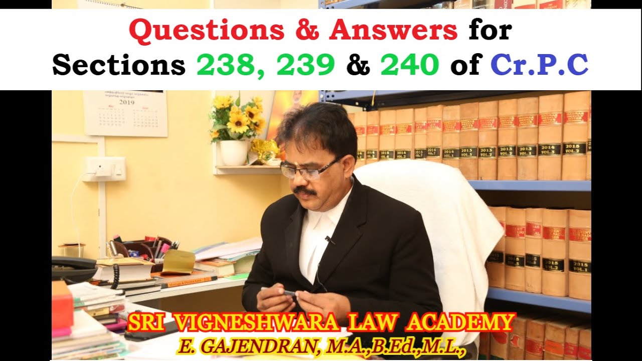 Questions & Answers for Sections 238, 239 & 240 of CrPC. | TAMIL - YouTube