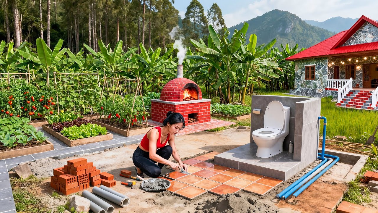 Complete Building My Dream Toilet (WC) in the Forest From Start to ...