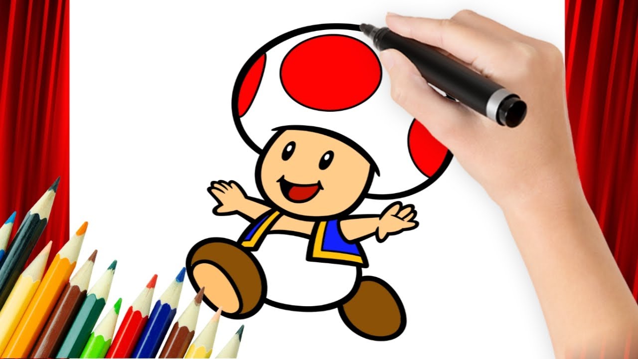 How to Draw Toad from Mario Bros Step by Step Easy - YouTube