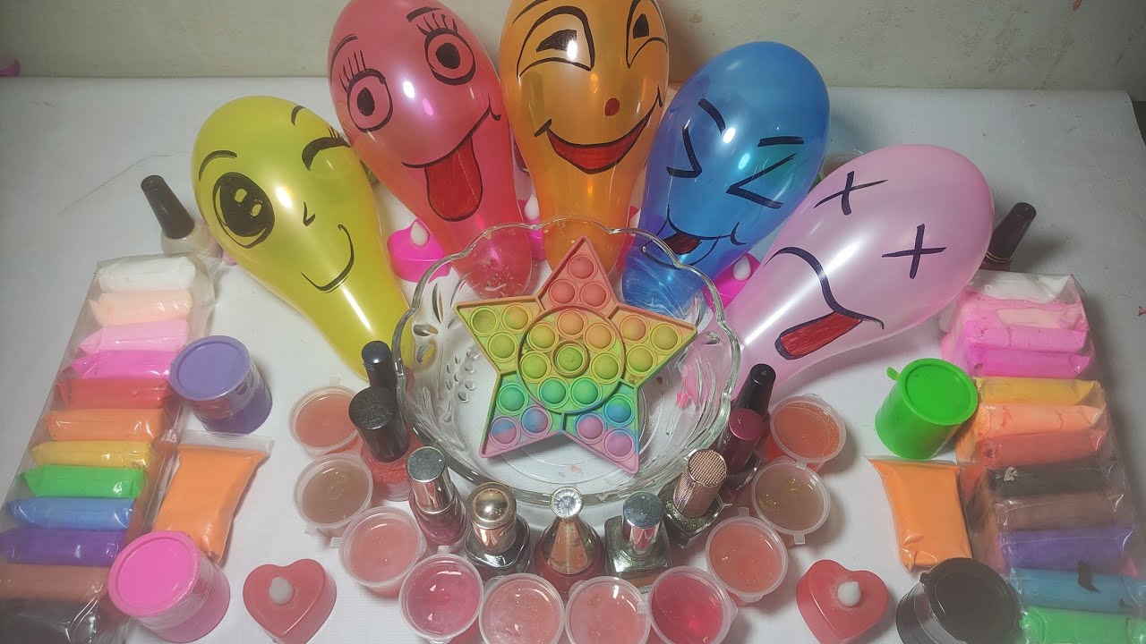 Making GLOSSY Slime with Funny Balloons - Satisfying Slime video - YouTube