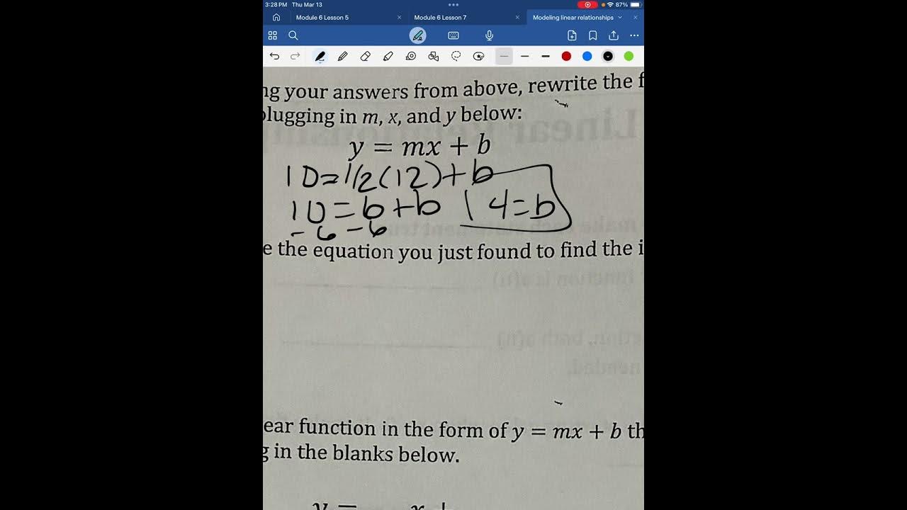 Modeling Linear Relationships - YouTube