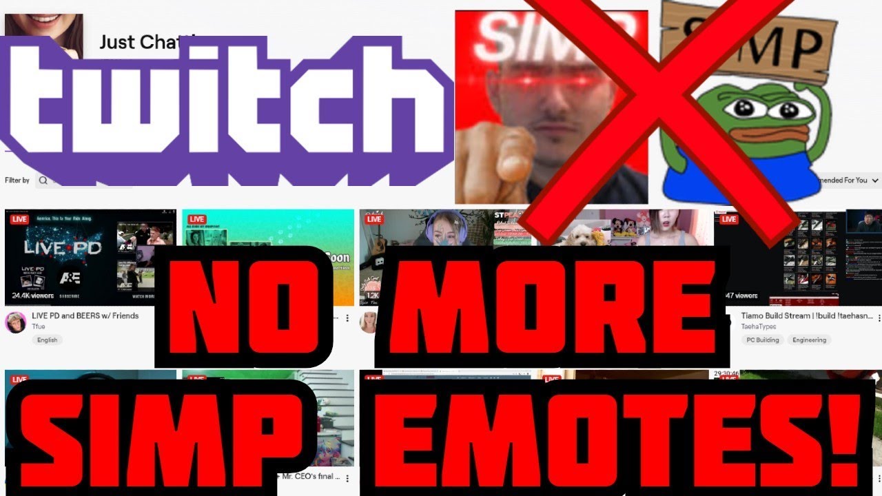 Twitch Is Removing Simp Emotes Because It's Offensive - YouTube
