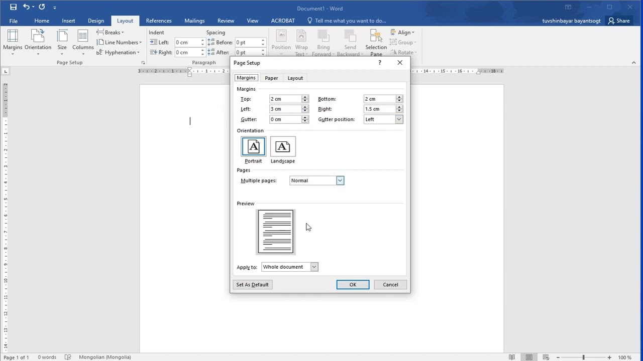 #5. Цаасны хэмжээ, margins анхдагч байдлаар тохируулах. - YouTube