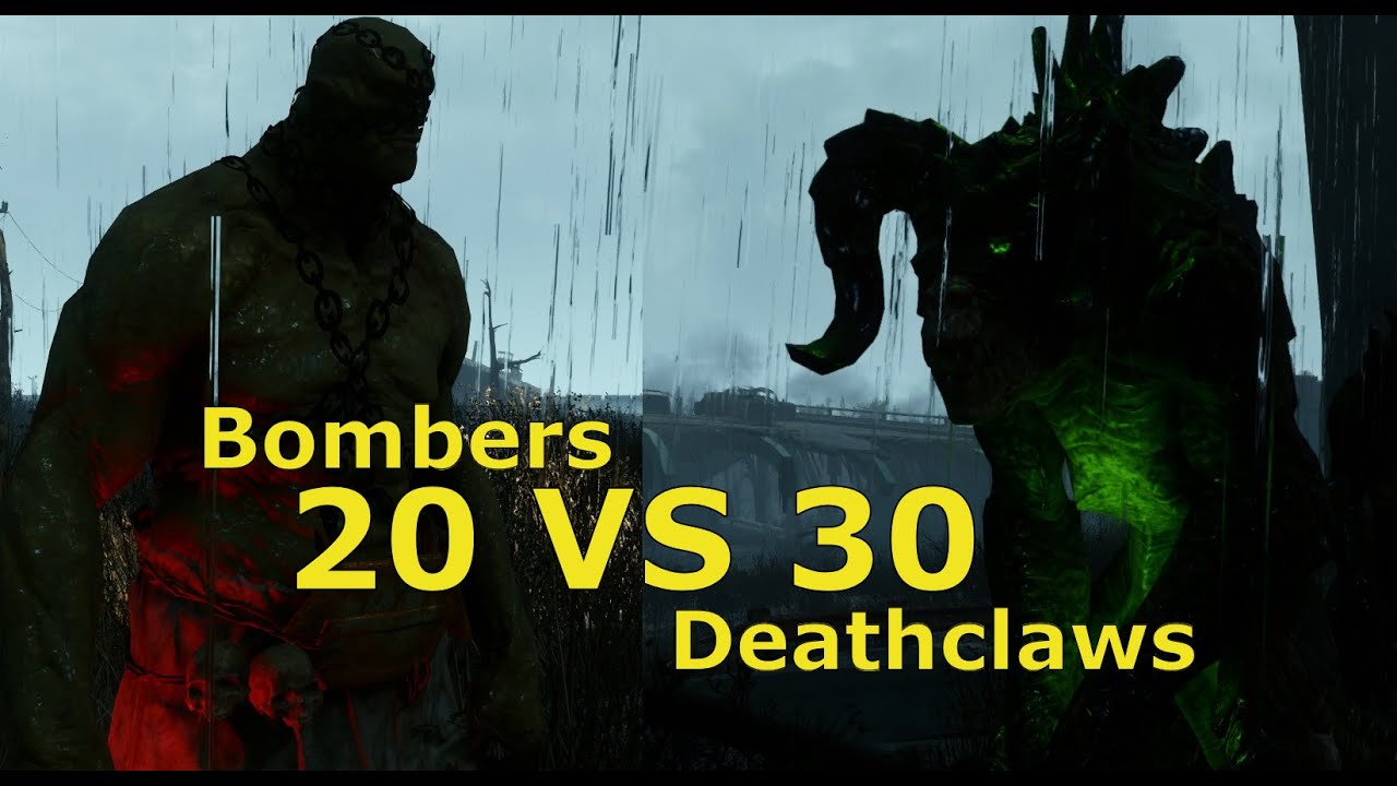 20 Bombers VS 30 Deathclaws - YouTube