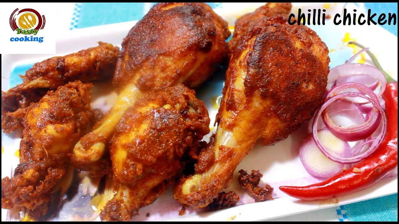 Chilli chicken recipe/chicken 65 recipe with chicken leg pieces - YouTube