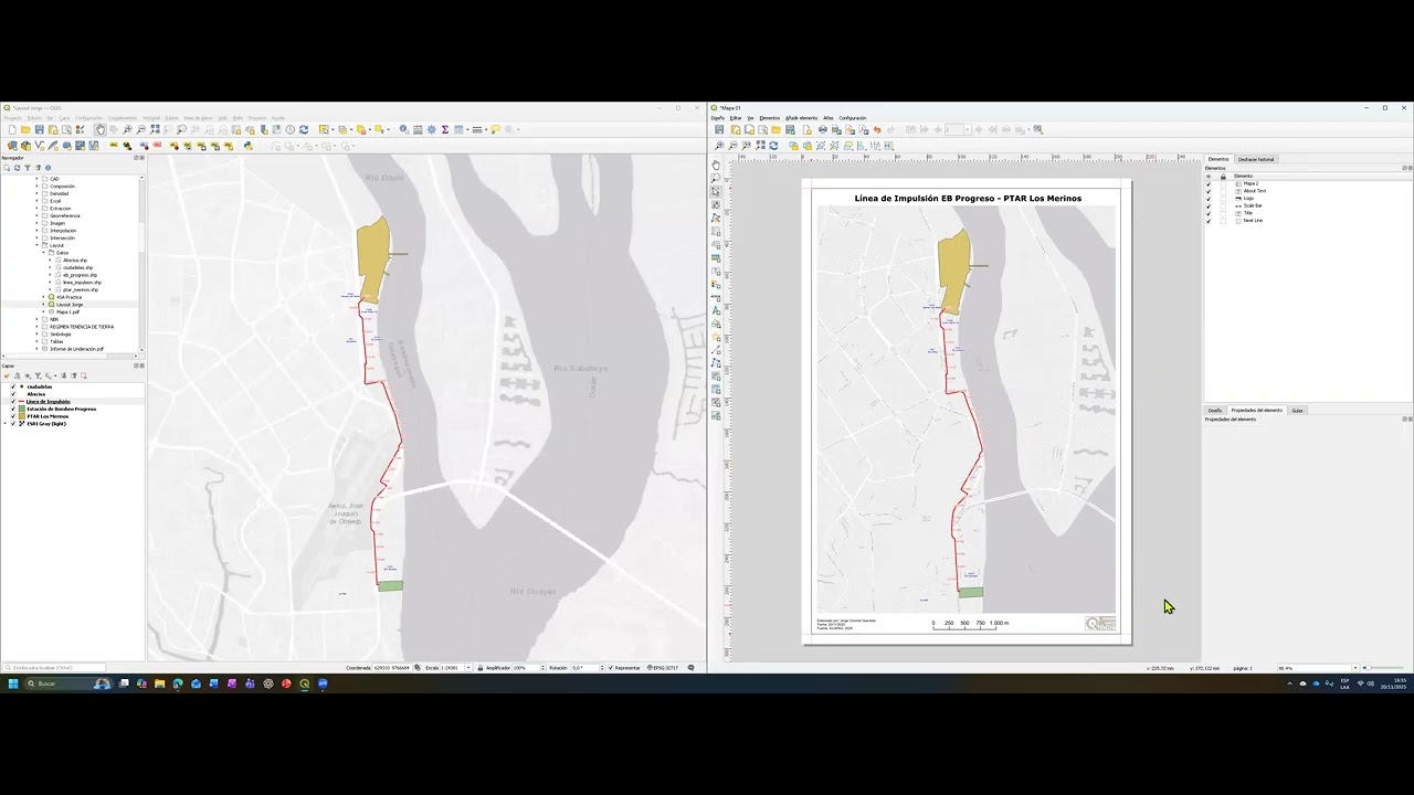 QGIS Creación de mapa (layout) a partir de plantilla (template) - YouTube