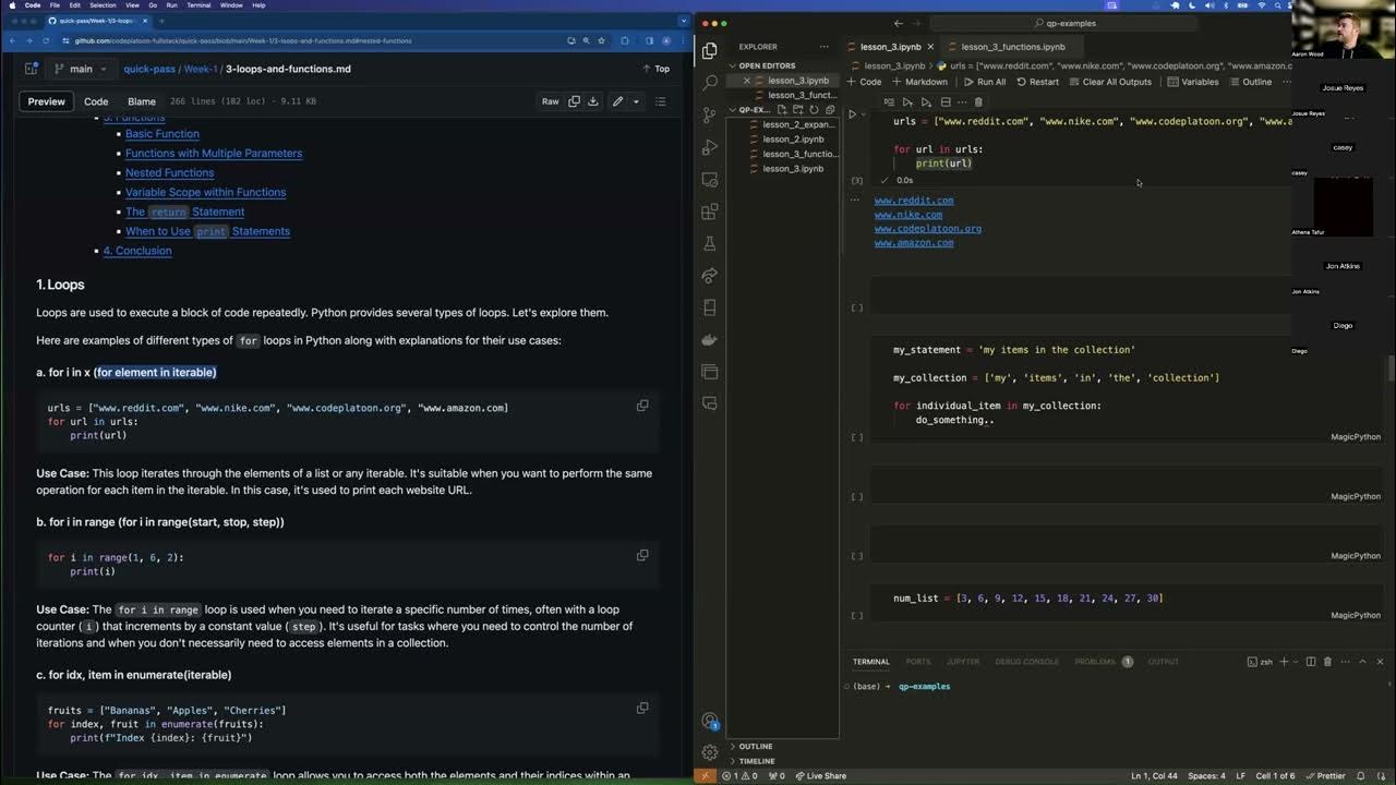 Python Loops and Functions - 1-3 - YouTube