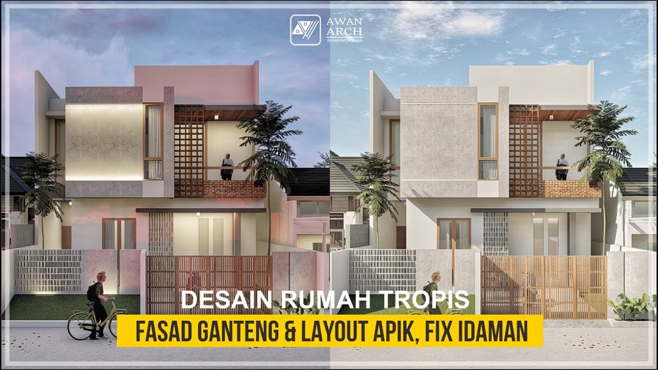 inspirasi Desain Rumah Tropis Modern 2 Lantai, Fasad Ganteng & Layout ...