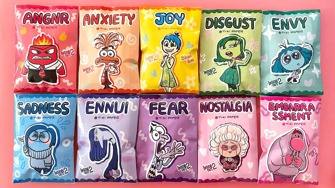 [ Paper diy ] INSIDE OUT 2 All Blind bags opening | ASMR | 인사이드아웃 블라인드백 ...