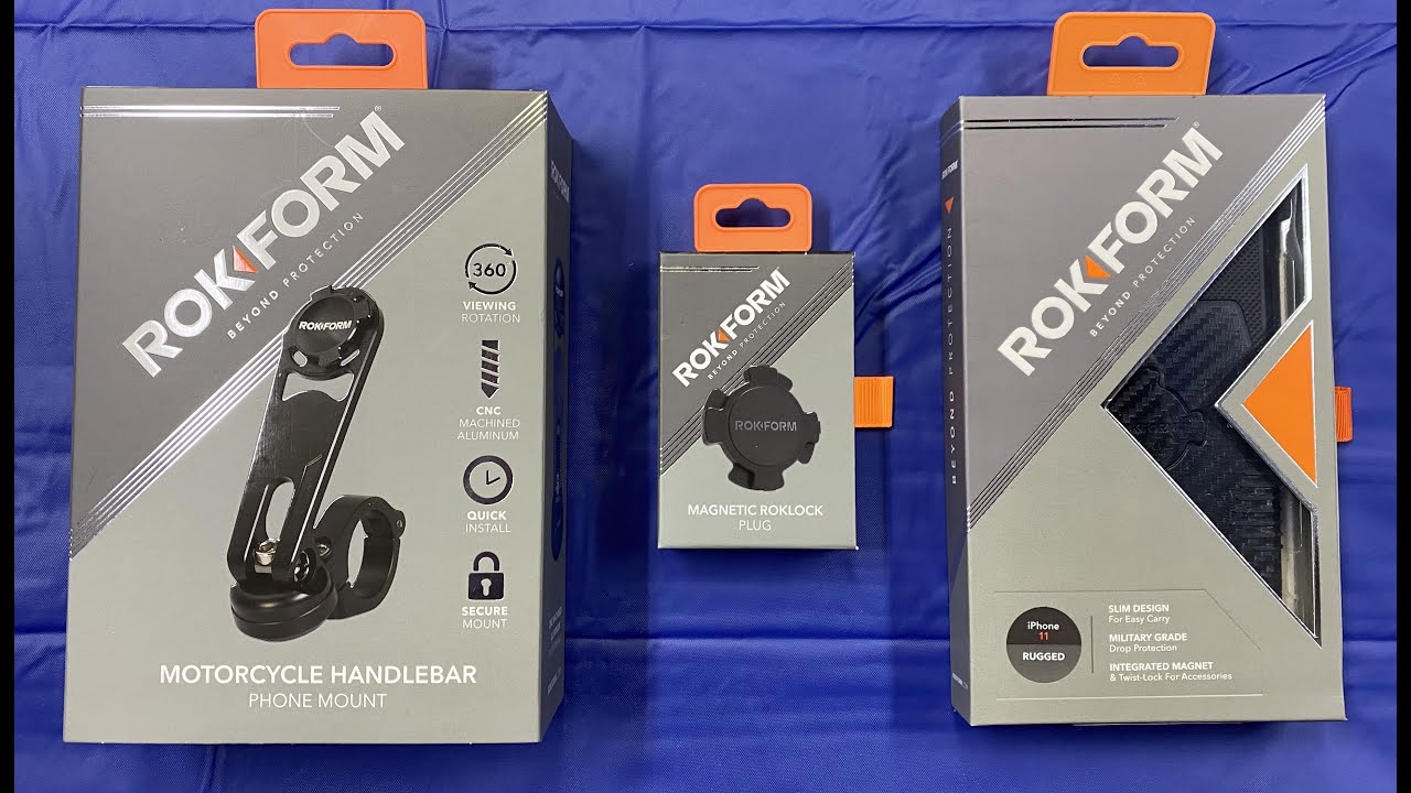 Rokform Motorcycle Handlebar Phone Mount Unboxing, Installation and ...