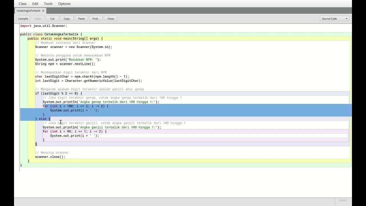 Tugas Pemrograman PT12 Looping Program (NPM Ganjil Atau Genap) - YouTube
