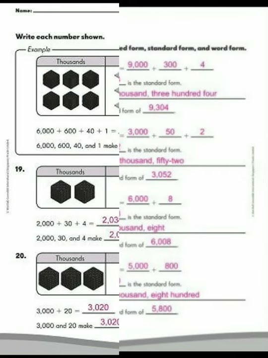 Math in Focus 3A chapter 1 workbook ANSWER KEY - YouTube