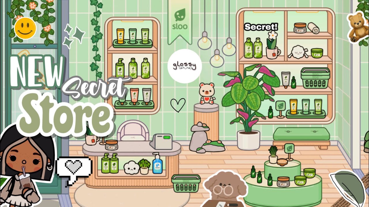 🌱New Secret Glossy Store in Toca Boca🌸New Update Gloosy Pack🦄[House ...