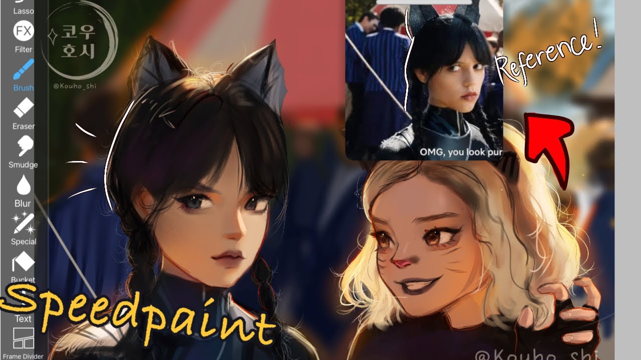 Wednesday and Enid [IBISPAINT X] Painting Process - YouTube