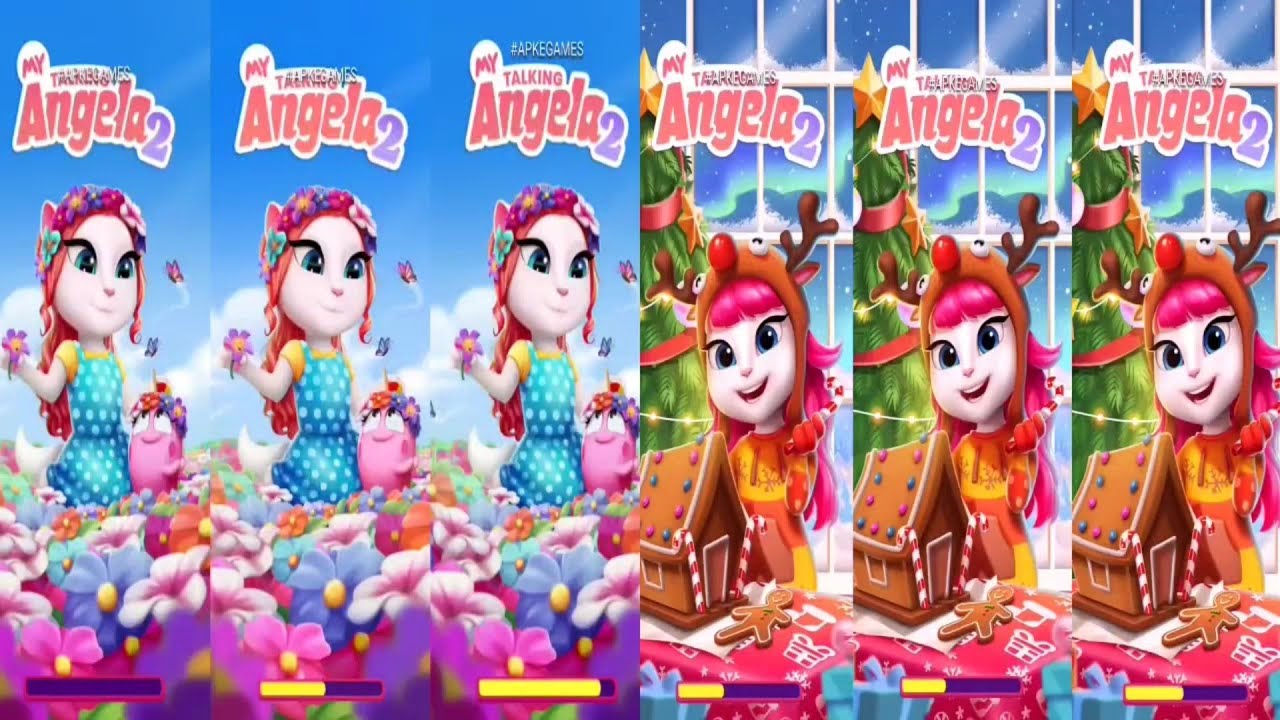 My Talking Angela 2 Spring update vs My Talking Angela 2 Christmas ...