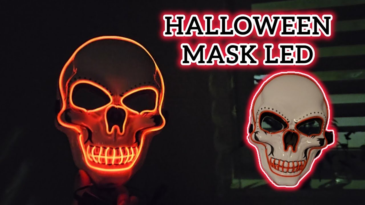 Maska Halloween LED Halloween LED mask LED Skull - YouTube