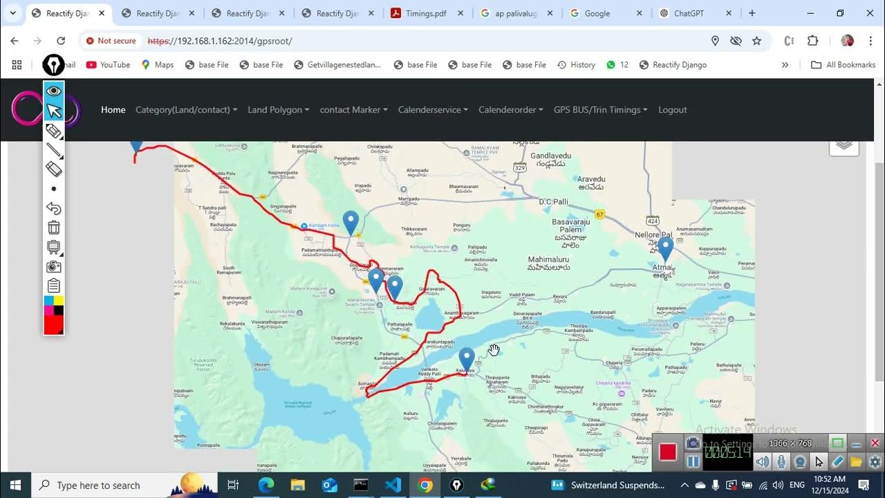 apsrtc bus tracking Using Reactjs and geojson api endpoint do Route timing show on map - YouTube