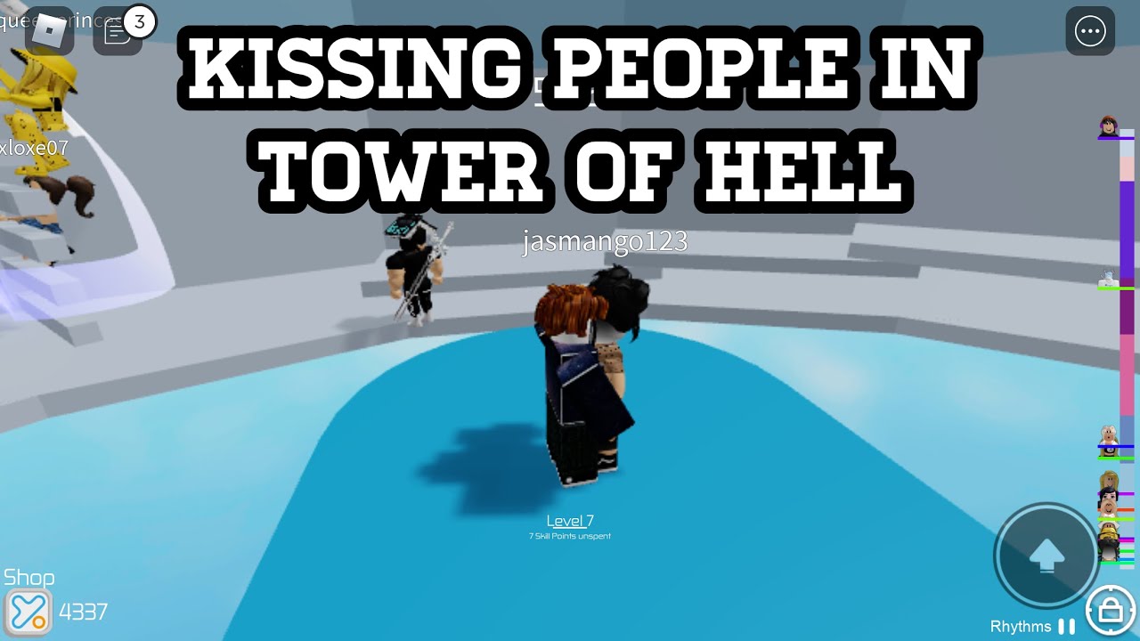 Kissing random people in tower of hell!!! (Roblox) - YouTube