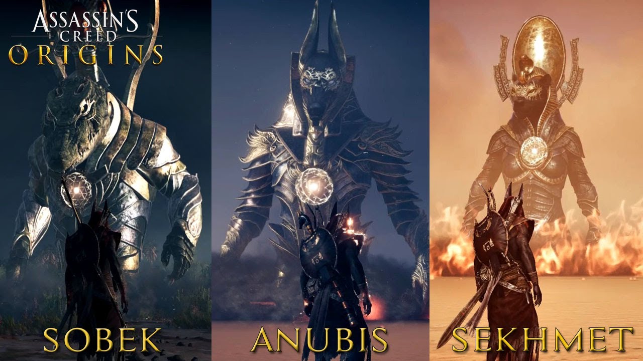 Assassin's Creed Origins: All God Fights (Anubis, Sekhmet, Sobek ...