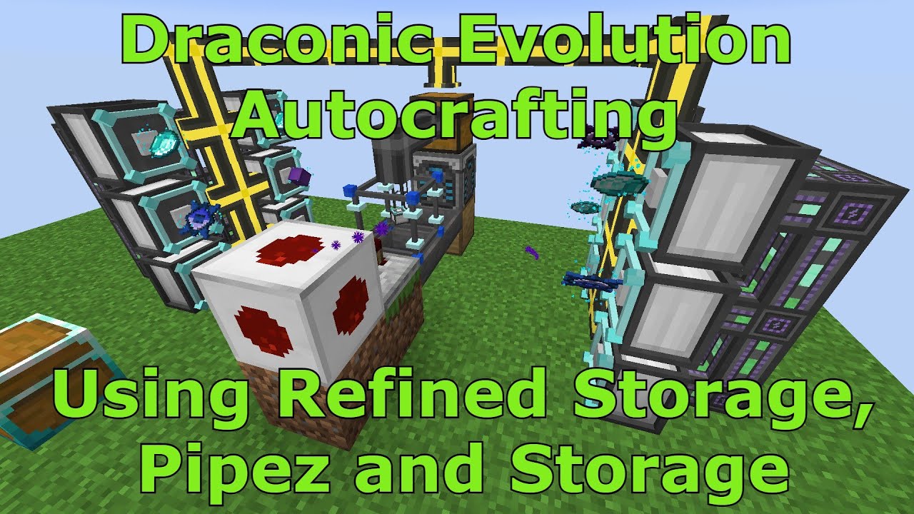 How to do Draconic Evolution Autocrafting with Refined Storage, Pipes and Storage Drawers - YouTube