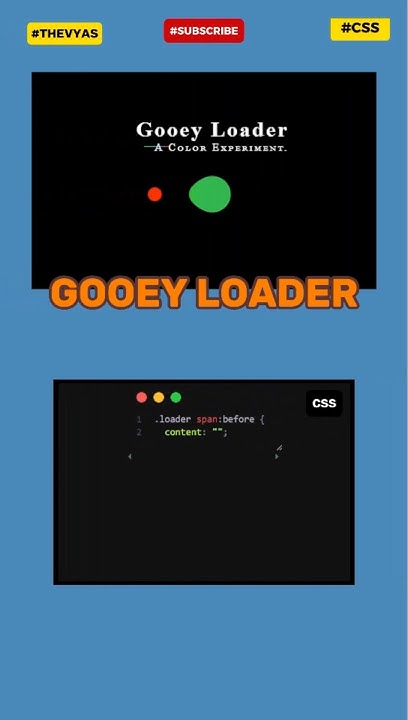 Gooey Loader Using Html Css Html Css Programming Coding Youtube