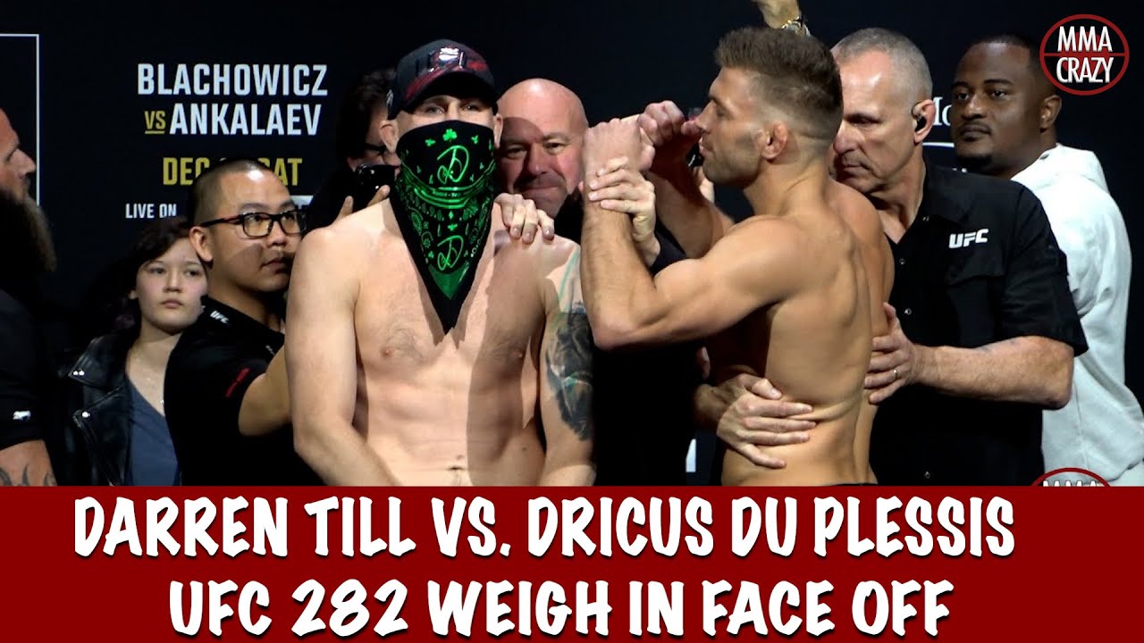 UFC 282: Darren Till vs. Dricus Du Plessis weigh in Face Off - YouTube