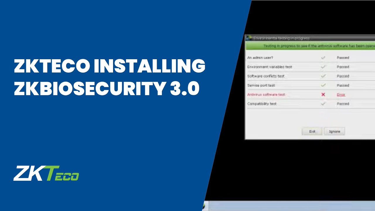 ZKTeco Installing ZKBioSecurity 3.0 - YouTube