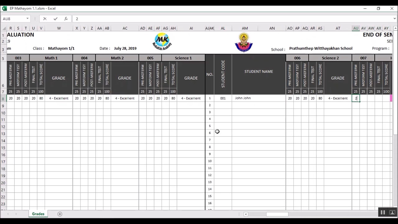 Demo of Automated Gradesheet with Report Card - YouTube
