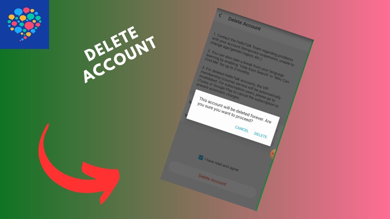how to delete hellotalk account - YouTube