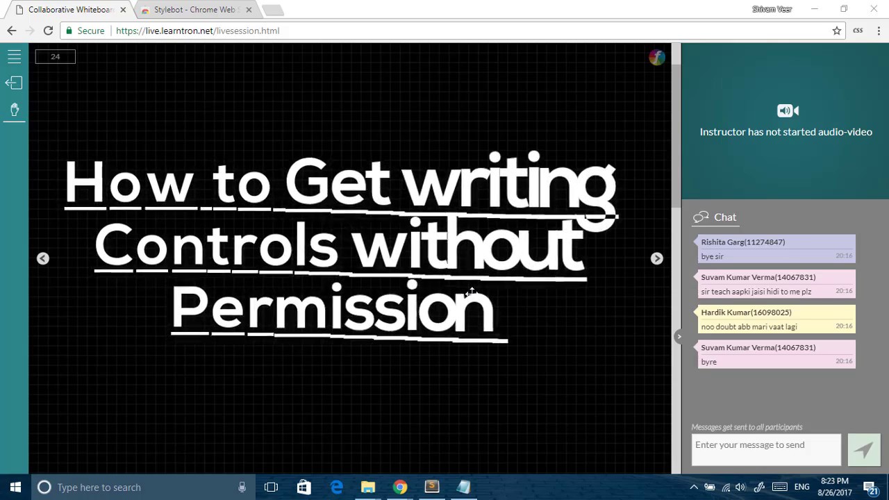 How To Get Writing Controls on Meritnation or Learntron without permission - YouTube