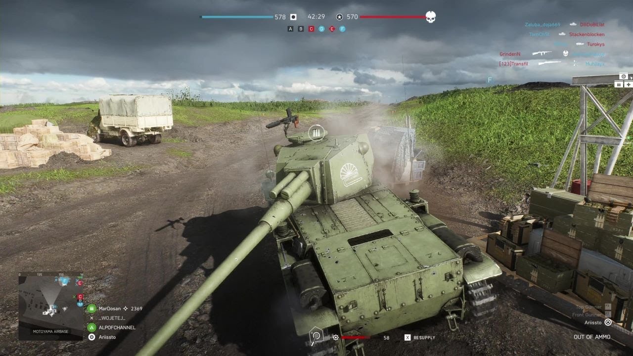Battlefield 5: Conquest - tank gameplay - YouTube