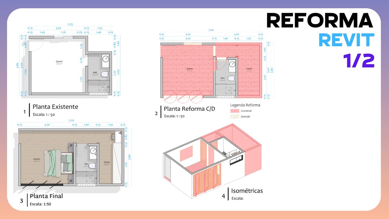 Como fazer plantas de reforma no revit - parte 1 - YouTube