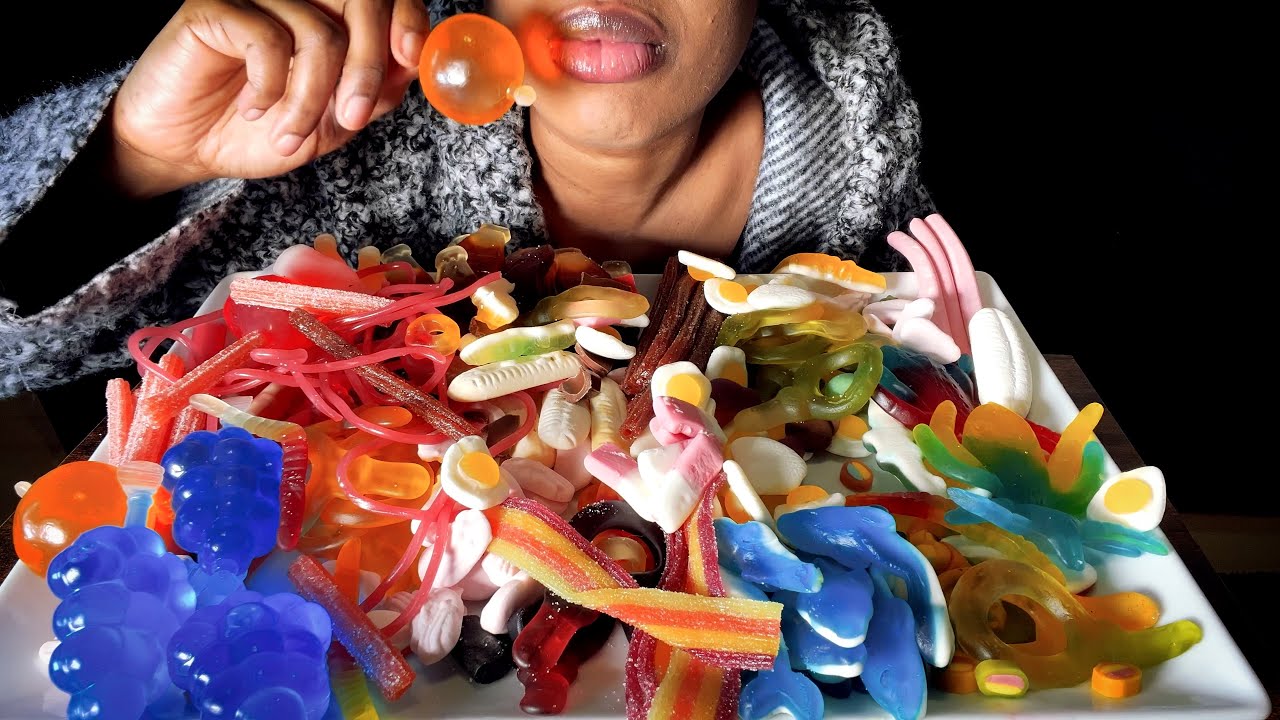 ASMR EATING CANDY, candy asmr Tiktok Fanta, ring, Balla Bites, Mukbang ...